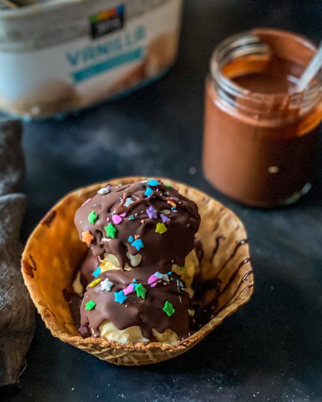 Homemade Chocolate Magic Shell Ice Cream | Simple Indian Meals