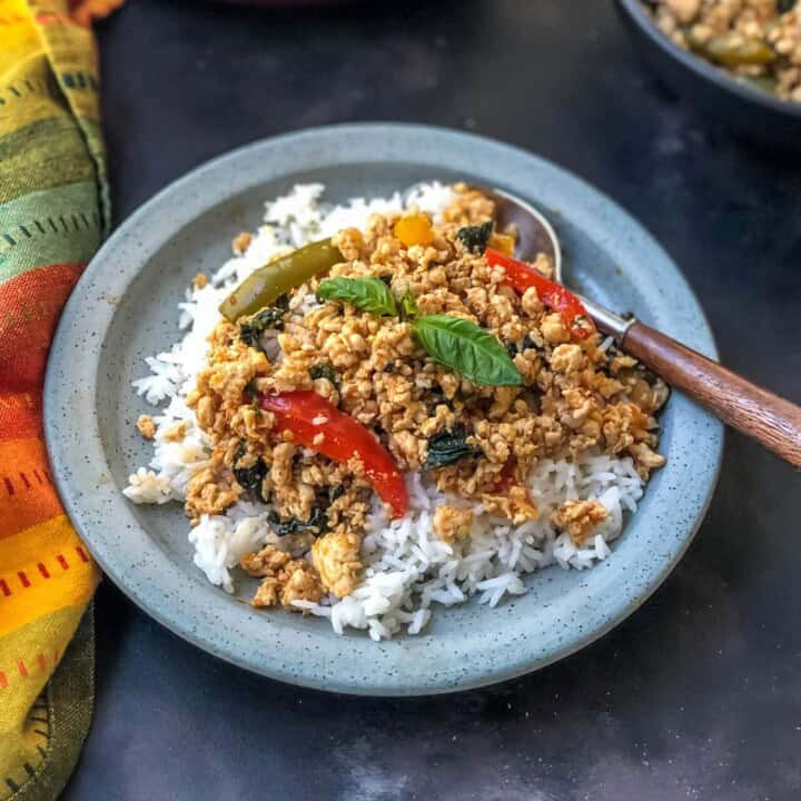 20-Minute Spicy Thai Basil Chicken (Pad Gaprao Gai) - Simple Indian Meals