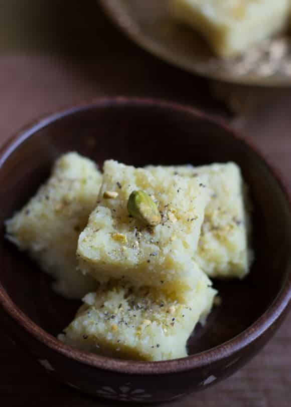 Make this easy and delicious Coconut Barfi Recipe in 15 minutes