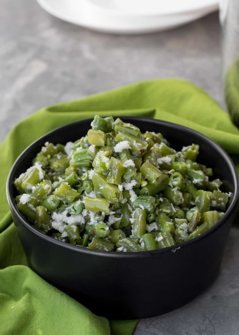 Green Beans Poriyal (Beans Stir Fry with Coconut) - Simple Indian Meals