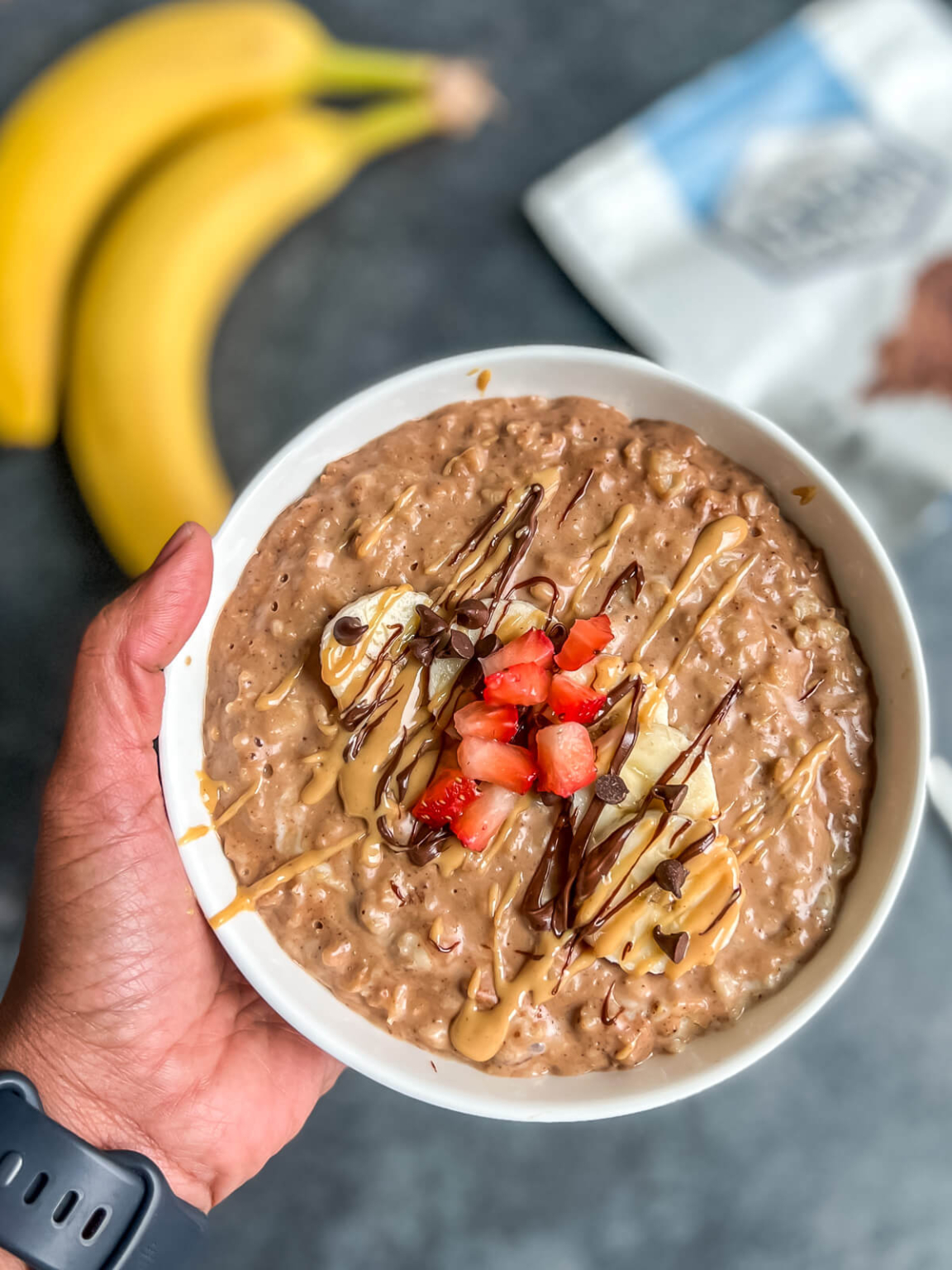 Quick Instant Pot Peanut Butter Oatmeal - Simple Indian Meals